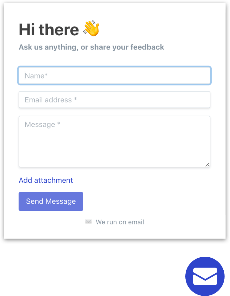 A floating contact form for your website or app | ContactBubble